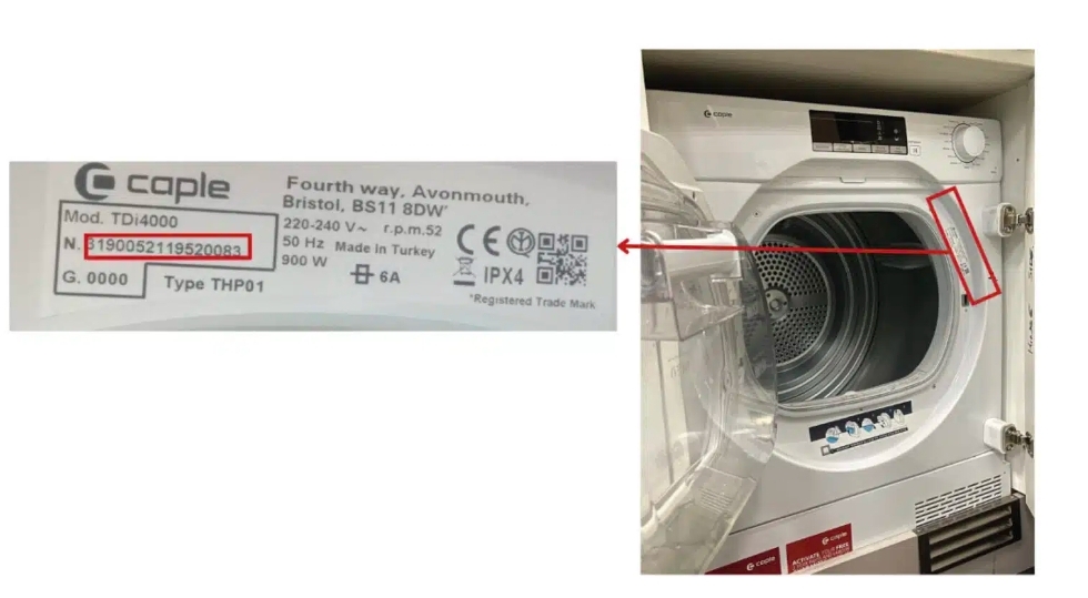 Caple tumble dryer Product Safety Notice – WHITEGOODSNOW